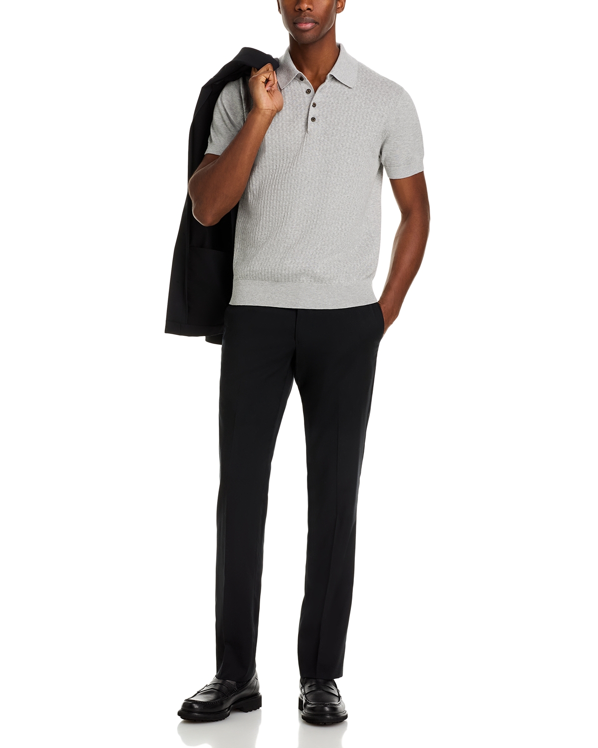 BLOOMINGDALE'S pointelle short sleeve sweater polo - exclusive